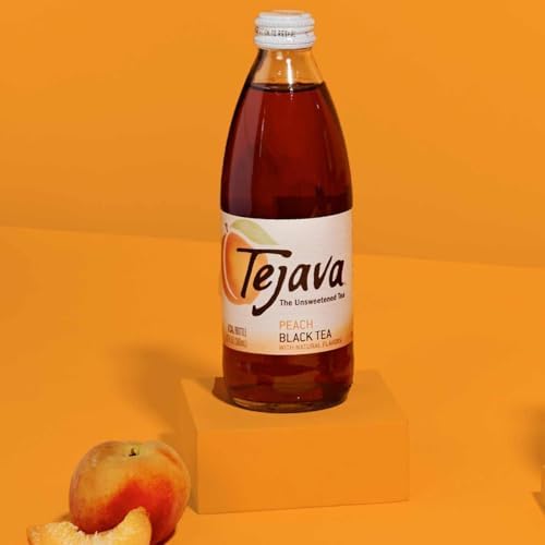 Amazon.com : Tejava Peach Black Iced Tea, 12 Pack, 12oz Glass Bottles ...