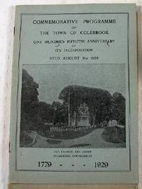 Commemorative Programme of the Town of Colebrook One Hundred Fiftieth ...