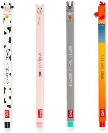 Legami - Juego de 4 bolígrafos de gel borrables Farm Sweet Farm ...