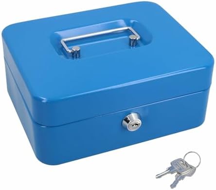 Ashley - Metal Cash Box - 20.5cm - Red : Amazon.co.uk: Stationery ...