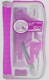 1 x Pink Helix Flip Maths Geometry Set & Case, Ruler, Protractor ...