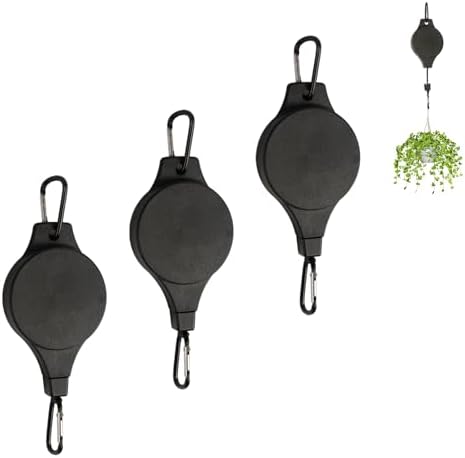 Amazon.com: Geehouz 3 Pack Retractable Plant Pulley Hangers, Heavy Duty ...