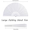 Amazon.com: Tkocisa 4 Pack Large Folding Hand Fan, Plastic Hand Held ...