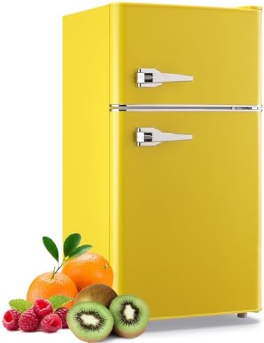 Amazon.com: Maine Retro Compact Fridge with Freezer, 3.5 Cu. Ft. Small ...