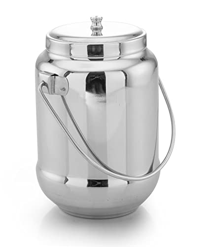 Buy Expresso Stainless Steel Milk Can Pot Storage with Lid Ghee Can ...
