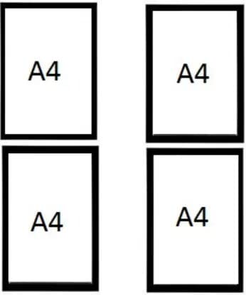 A4 Size Photo Frame For Wall Set of 4 Black Picture Frame For Home and ...