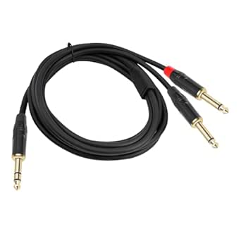 Amazon.com: 6.35mm Y Splitter Sound Cable to Two Cable for Unbalanced ...