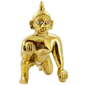 Buy The Himalayan Collections Brass Made Laddu Gopal Idol - Golden Bal ...