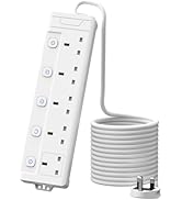 Mscien 2m Extension Lead with USB Slots, 4 Way 3 USB Extension Socket ...