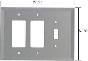 CRL Toggle and 2X Decora Glass Mirror Plate - Gray - Switch Plates ...