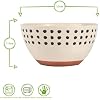 Nicola Spring Stoneware Cereal Bowl - Striped Rim - Pack of 1 - Ceramic ...