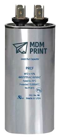 Motor Run Capacitor, 80 MFD, 440V, Round: Amazon.com: Industrial ...