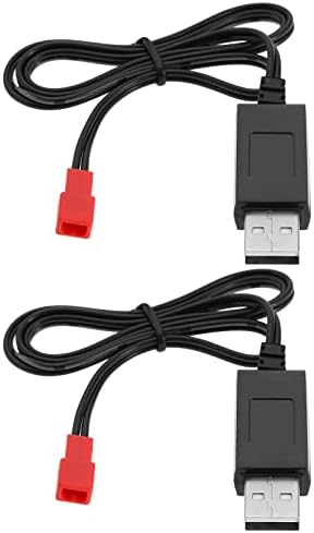 Amazon.com: Micro Traders 2PCS 3.7V Li-po Battery USB Charger Cable JST ...