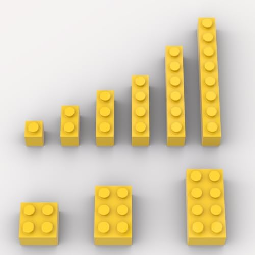 Amazon.com: YUJHITP 100 Piece Classic Building Blocks, 9 Size Yellow ...