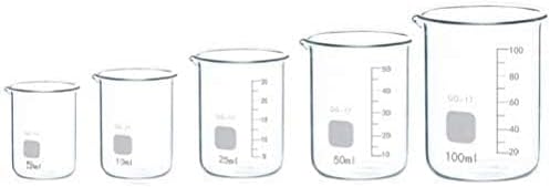Rocwing Boro 3.3 Glass Graduated Measuring Beaker for Lab or Kitchen (5 ...