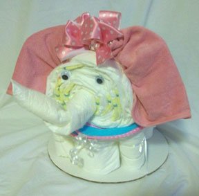 Amazon.com : Girl Elephant Diaper Cake : Baby Toy Gift Sets : Baby