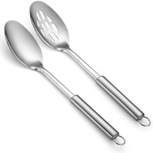 3Pcs Serving Spoon, Large Serving Spoons, Stainless Steel Long Handle ...