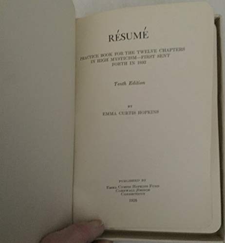 Resume: Practice book for the twelve chapters in High mysticism - first ...