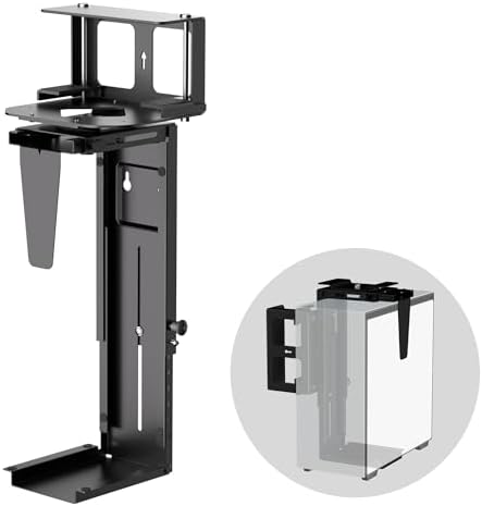Amazon.com: Pholiten Under Desk CPU Mount, Universal Desk Leg CPU Mount ...