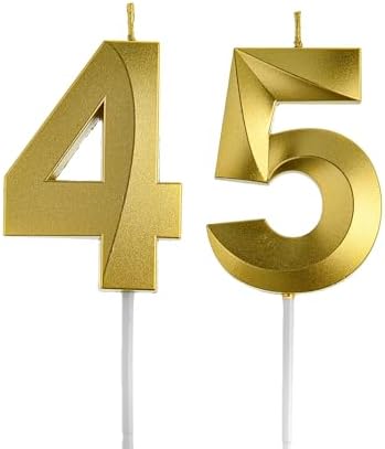 Amazon.com: AOOLADA 45th 54th Birthday Candles, Rose Gold 54 45 Year ...