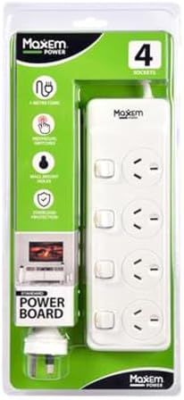 MaxEm Power 4 Way Powerboard with 4 Switch : Amazon.com.au: Electronics