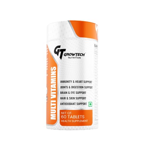 Growtech Nutrition Multivitamin, 60 Tablets, with Zinc, Vitamin C ...