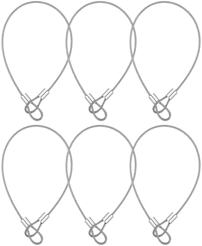 6 Pack Steel Cable with Loops, Stainless Security Cable Safety Cable ...