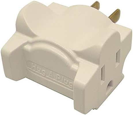 Hug-A-Plug Grounded Right Angle Adapter Plug - White [15a 125v Current ...