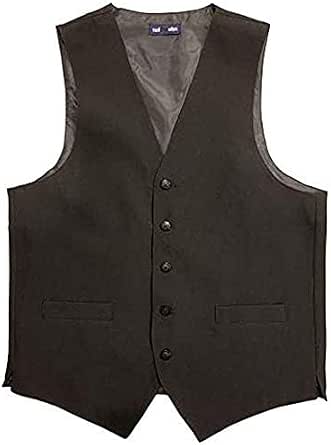 Amazon.com: Neil Allyn 100% Polyester Solid Black Wait Staff Vest for ...