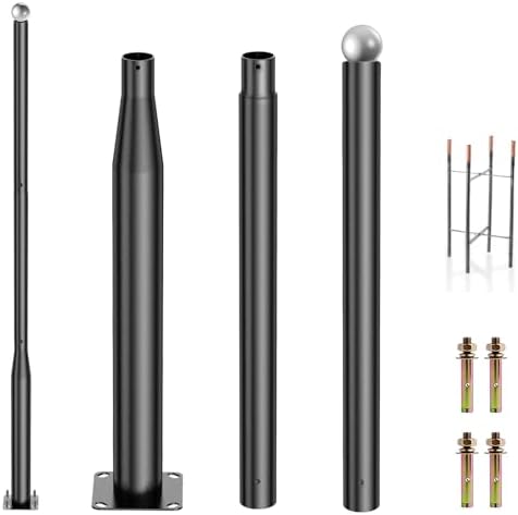 QYYRT 10FT Street Light Pole, Outdoor Light Post Heavy Duty Galvanized ...