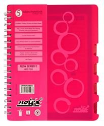 Notex Wirebound Spiral 5 Subject Notebook 150 Sheets 6”x9.5” Ruled ...