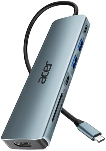 Acer USB Hub 4 Ports for Laptops, Multiple USB 3.0 Hub Extension ...