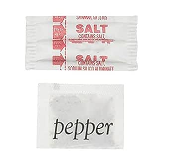 Amazon.com: Salt and Pepper Packets - 400 Salt/ 200 Pepper = 600 Total ...