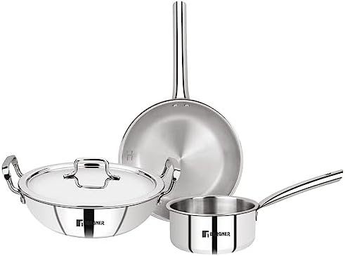 Buy Bergner Tripro Triply Stainless Steel 3 Pc Cookware Set, 24 cm ...