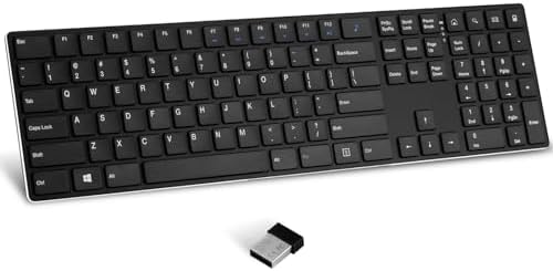 Amazon.com: Arteck 2.4G Wireless Keyboard Stainless Steel Ultra Slim ...