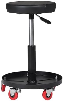 COSTWAY Rolling Mechanic Stool, Height Adjustable Swivel Pneumatic ...