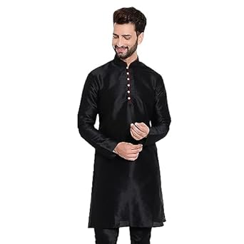 Buy ZYMIN Men's Silk Blend Knee Length Solid Color Style Stright Long ...