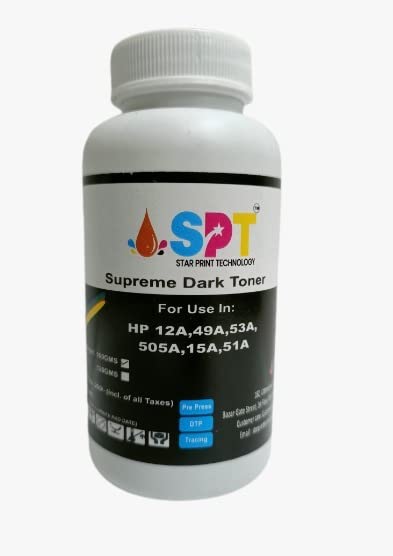 SPT STAR PRINT TECHNOLOGY Black Toner Powder for Use in HPP 12A 15A 49A ...