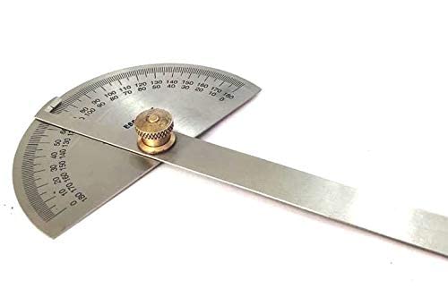 AZLAAN Stainless Steel Rectangular 0-180 Degree Protractor Measure ...