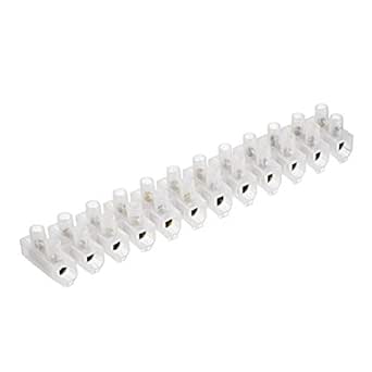 uxcell Terminal Strip Screw Terminal Barrier Block 60A 12 Position Dual ...