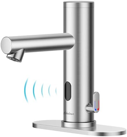 Achelous Stainless Steel Automatic Touchless Bathroom Sink Faucet, Hands Free Infrared Sensor ...