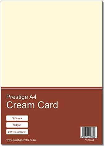 Prestige A4 Cream Coloured Craft Card - 180gsm - 50 Sheets per Pack ...