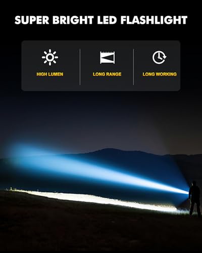 Super Bright Flashlight 5000.000 High Lumens, LED Rechargeable ...