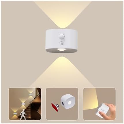 Leadleds Motion Sensor Wall Sconces Rechargeable, 2-Pack Wireless LED ...