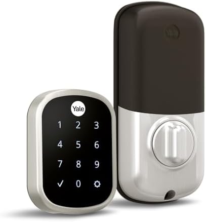 Yale Security Deadbolt Lock, Satin Nickel Keyless Non-Connected Entry ...