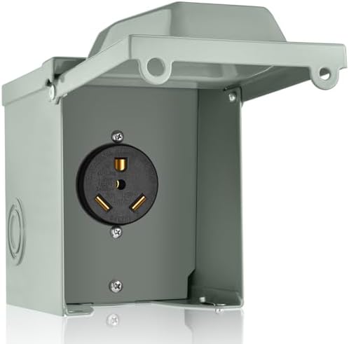 Amazon.com: LENZ 50 Amp 125/250V NEMA 14-50 Power Outlet Box, Outdoor ...