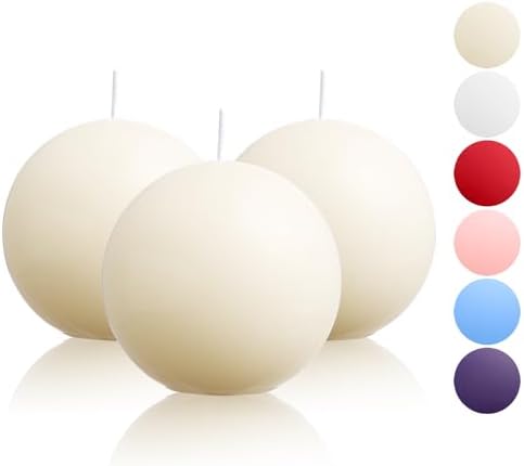 Amazon.com: 4 Pack 3 Inch Wedding Ball Pillar Candles Purple Round Ball ...