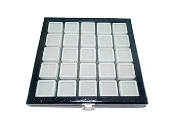 HAMMER MAN Gemstone Display & Storage Boxes white and black 25 plastic ...