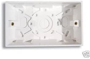 Double Twin Surface Socket Back Box Pattress 47mm Whi : Amazon.co.uk ...