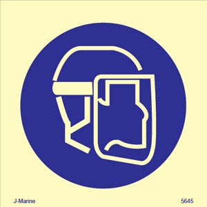 IMO Sign. Sign White Vinyl SELF Adhesive #5645 FACE Shield 150X150MM ...